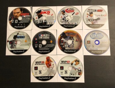 PS2 Baseball Game Lot - ESPN , 2K Sports , MLB The Show , Slugfest ...