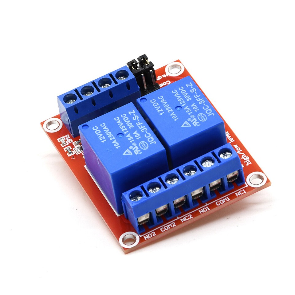 2 Way 2 Channel Relay Module PCB Board 12V with Optocoupler Protection ...