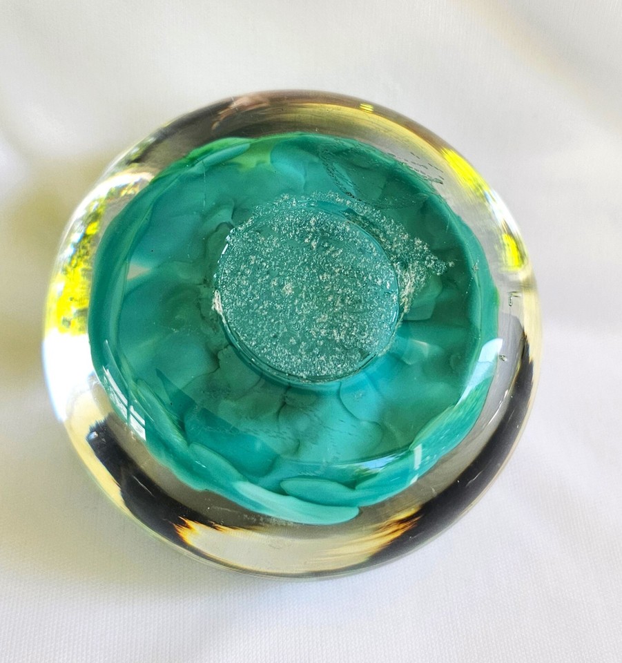 Unsigned EARLY Joe St Clair Glass Paperweight Geronimo Native American ...