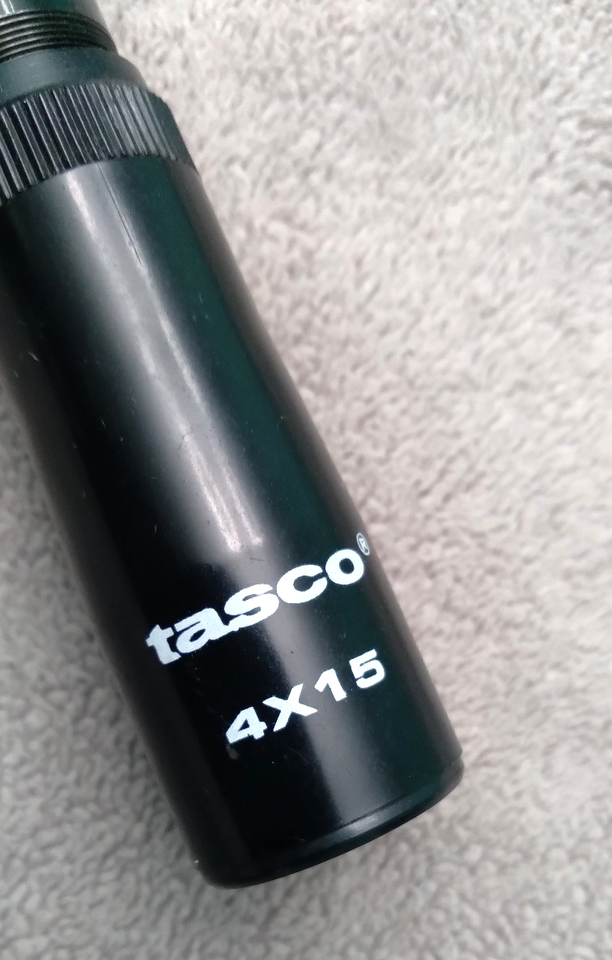 VINTAGE TASCO 4 X 15 RIFLE SCOPE WITH RING MOUNTS CROSSHAIR RETICLE ...