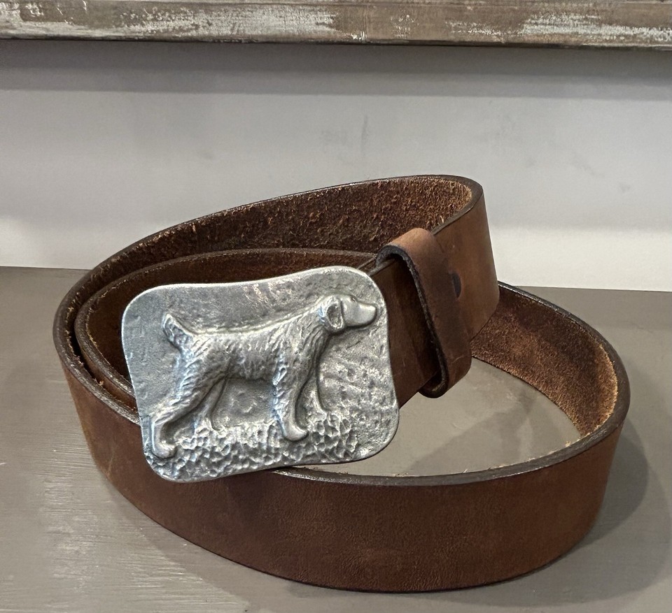 Vintage 1970's Brittany Pointer Breed Hunting Dog Artisan Belt Buckle ...