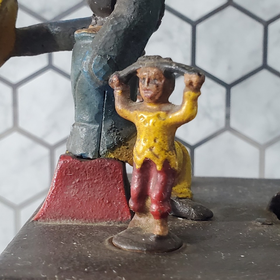 Vintage Cast Iron Mechanical Monkey Moving Figures Organ Bank Book of ...