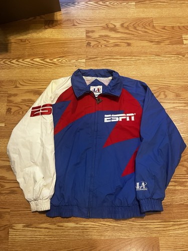 ESPN logo Athletic Sharktooth Vintage Windbreaker Jacket Large | eBay