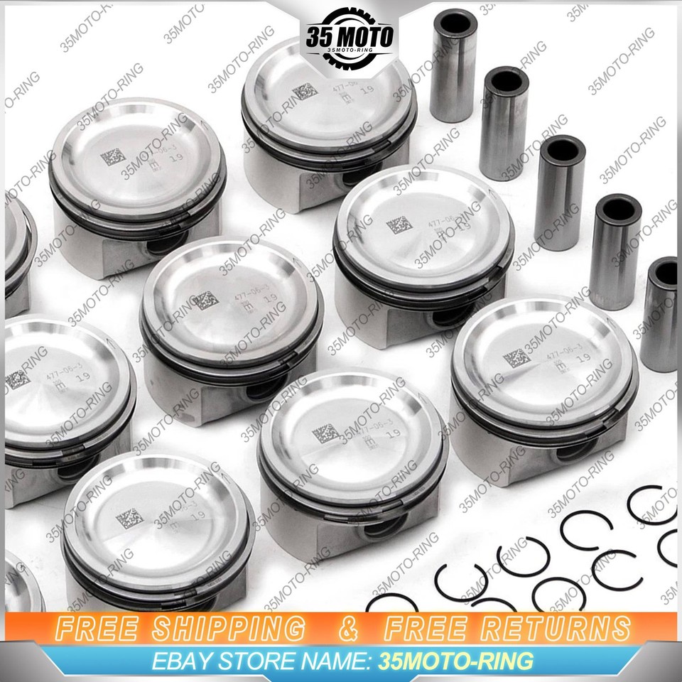 12pcs Piston & Ring Set STD Φ82.6mm For Mercedes-Benz S600 S680 Maybach ...