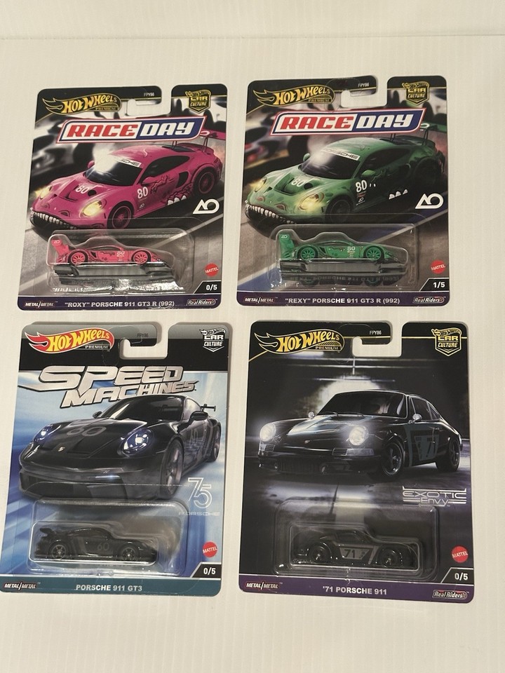 HOT WHEELS CAR CULTURE RACE DAY "ROXY" PORSCHE 911 GT3 R CHASE LOT OF 4 ...