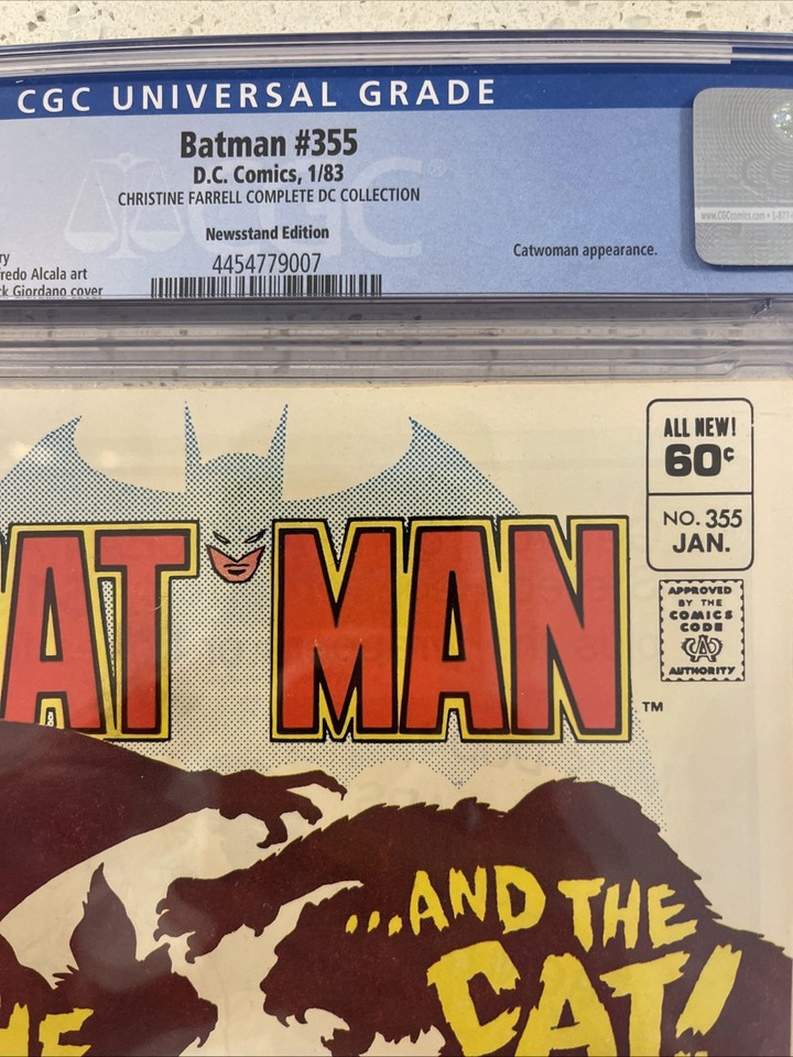 BATMAN #355 CGC 9.6 OW/WP CATWOMAN APPEARANCE CAT VS BAT BATTLE COVER ...