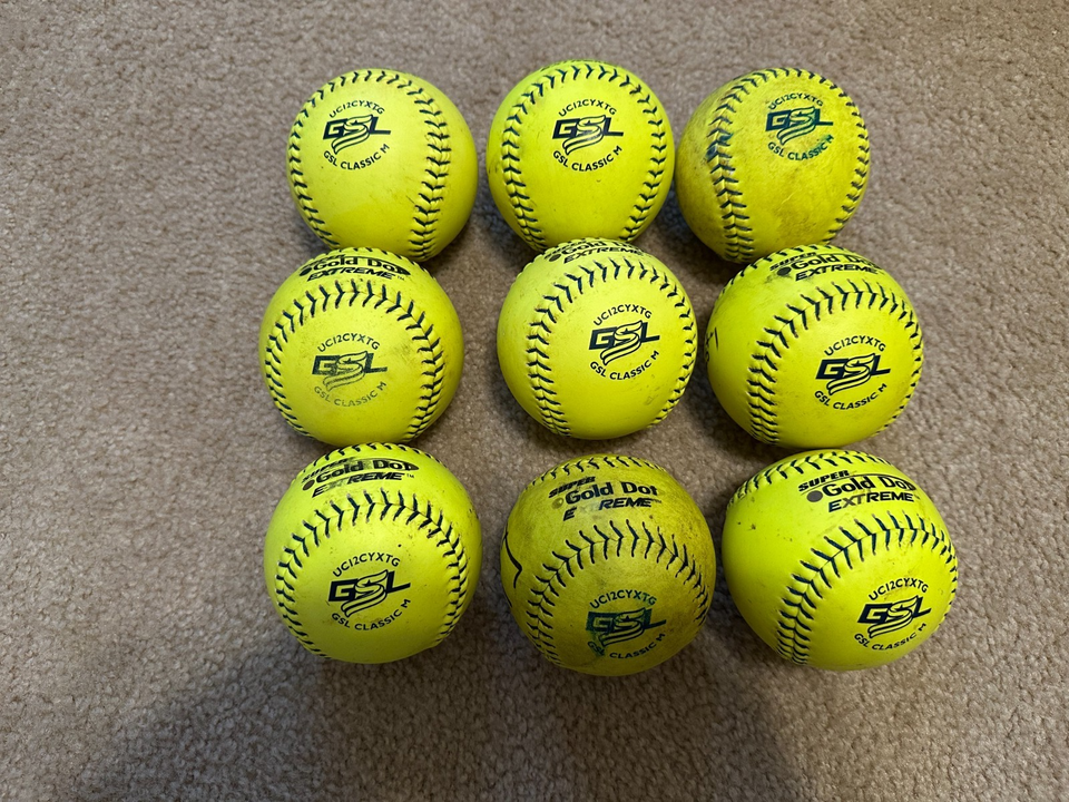 Super Gold Dot Extreme GSL Classic M Worth Pro Comp 12inch Softballs ...