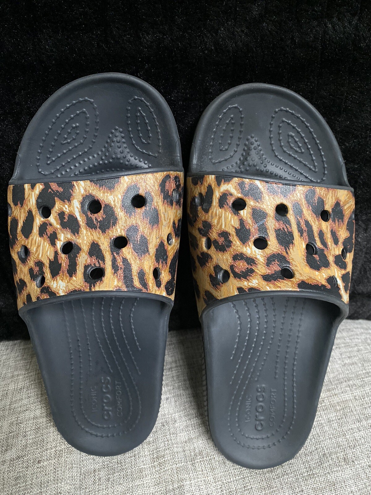 CROCS CLASSIC ANIMAL PRINT SLIDE SANDAL LEOPARD 20666… - Gem