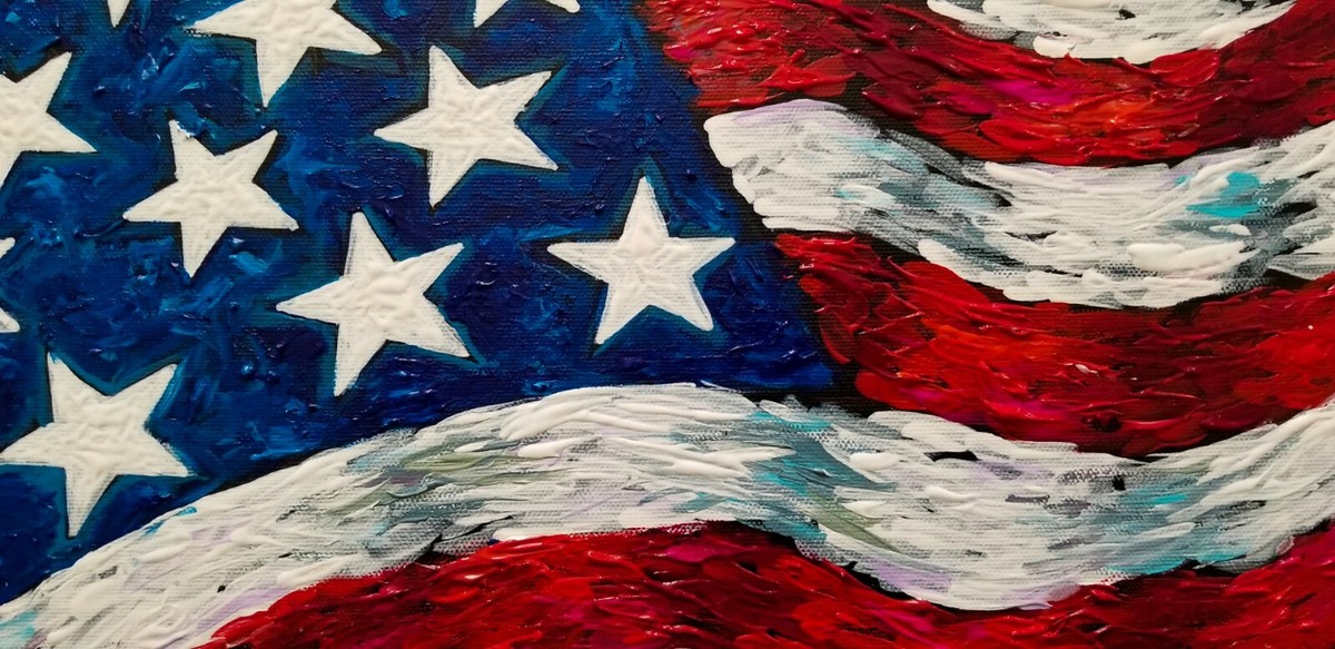 American Flag Abstract Painting Acrylic
