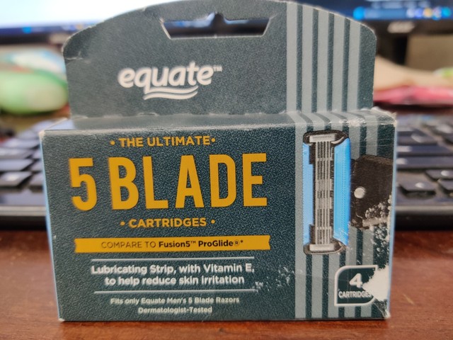 EQUATE 5 Blade 4 Cartridges Compares to Fusion Proglide Lubricating ...