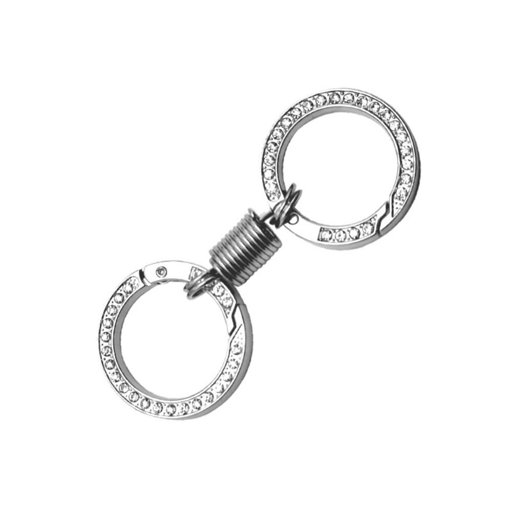 Durable Double Sided Spring Keychain Lightweight Key Pendant DIY Key ...