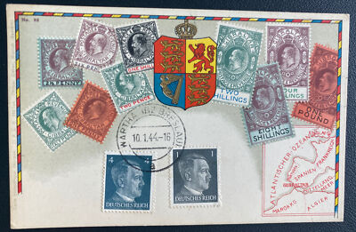 1944 Wartha Germany Gibraltar Stamp On Stamp Postcard Cover | eBay