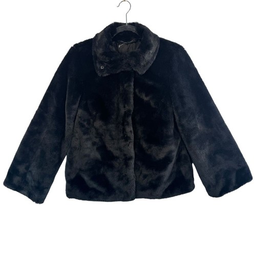 Colleen Lopez Black Faux Fur Jacket Coat Winter XXS Glam Mob Wife ...