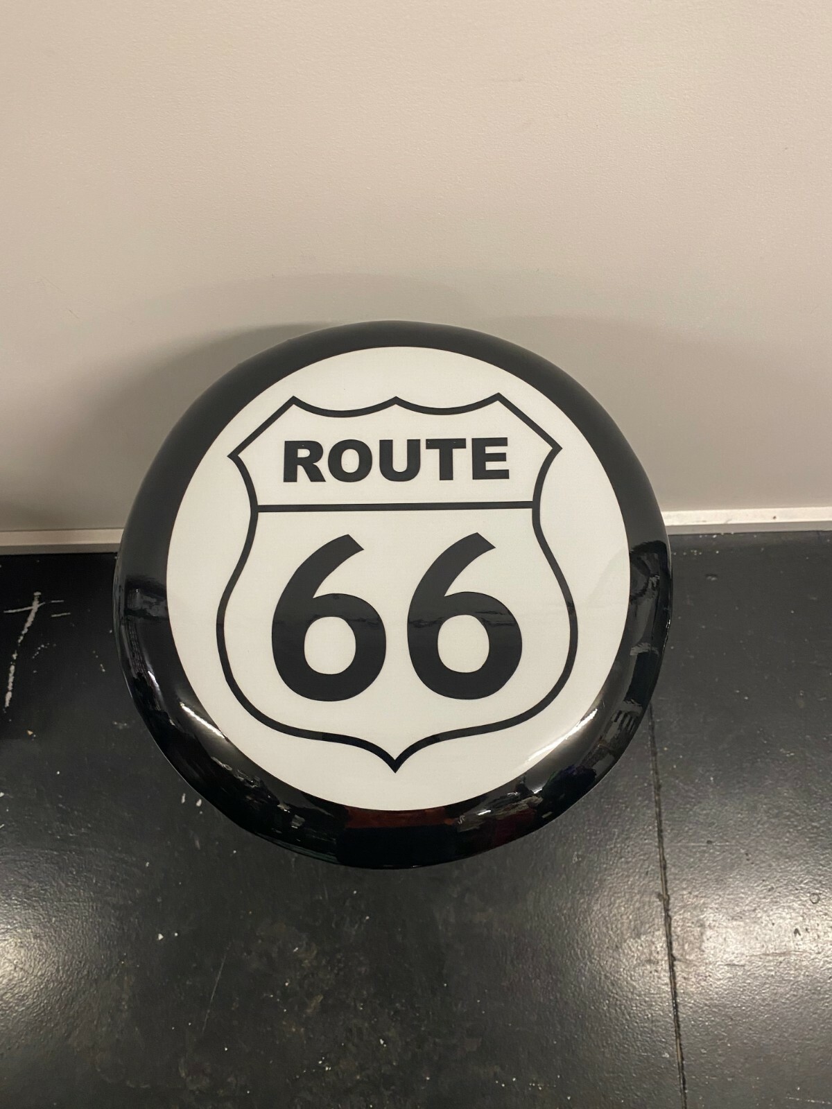 ROUTE 66 PREMIUM BLACK BAR STOOL ADJUSTABLE HEIGHT HOT ROD CADILLAC ...