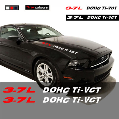 3.7L DOHC Ti-VCT Car Hood Emblem Sticker Decals For Ford Mustang V6 ...