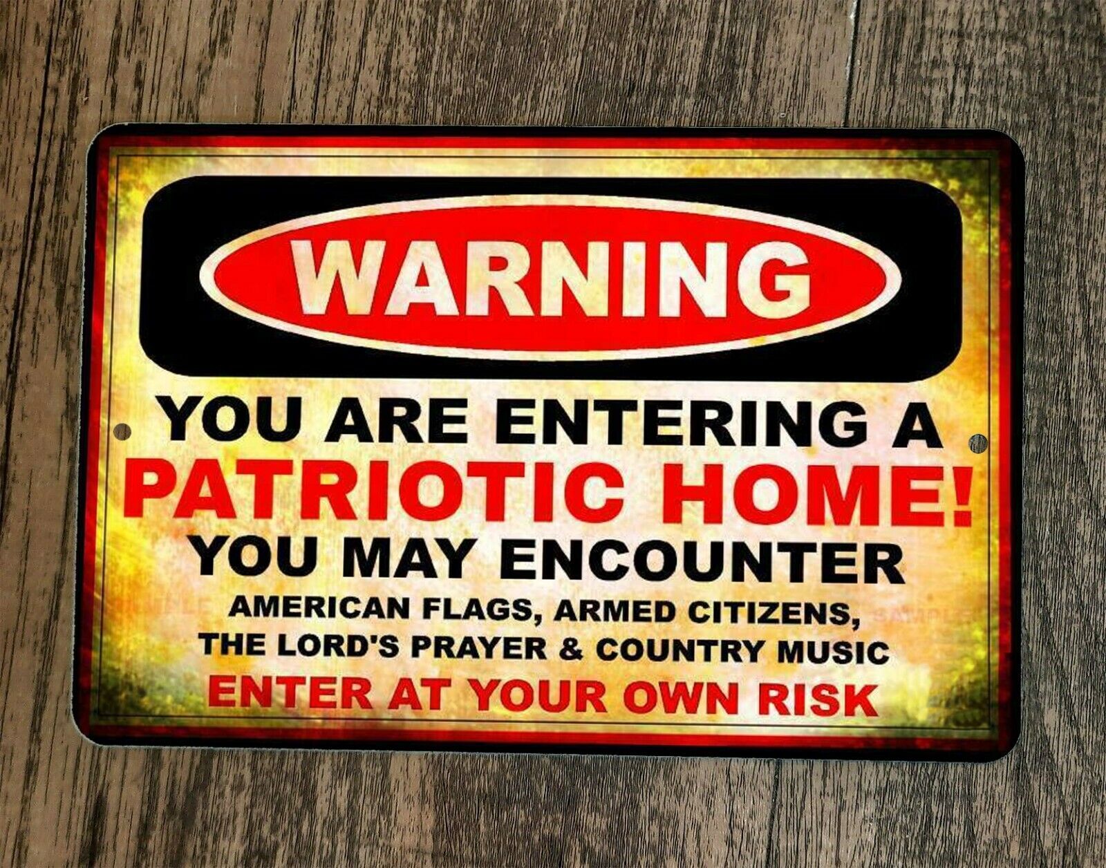 WARNING You Are Entering a Patriotic Home 8x12 Metal Wall Sign | eBay