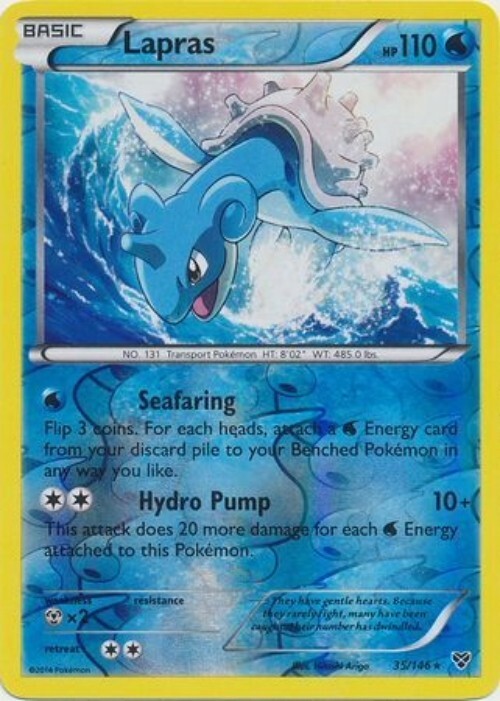 Pokémon TCG - Lapras - 35/146 - Rare Reverse Holo - XY (Base Set) [Near ...