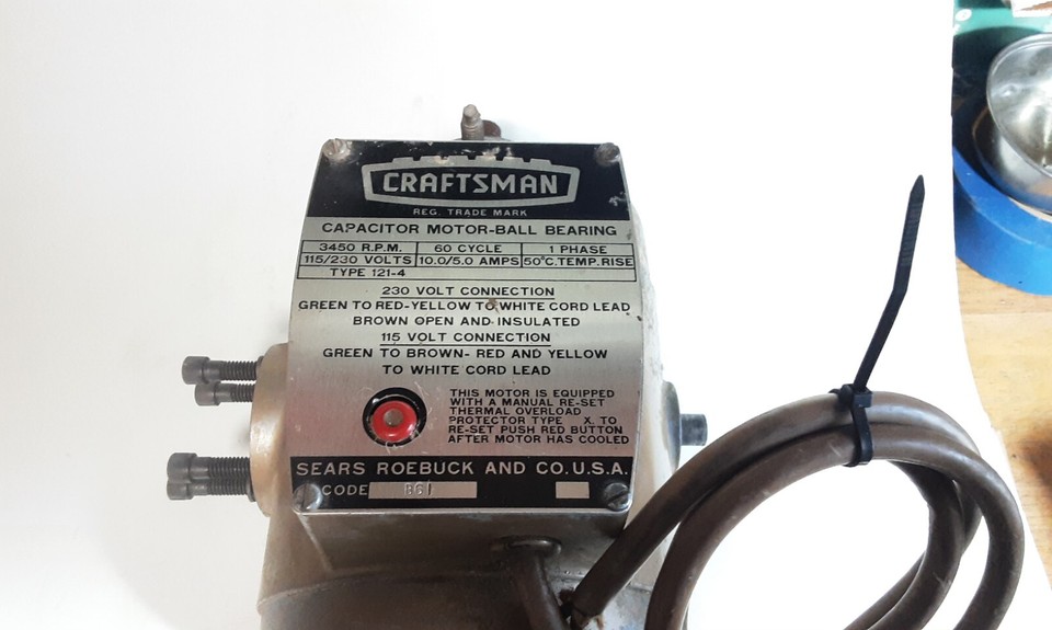 Craftsman Sears Roebuck & Co Radial Saw 113.29003 Motor Type 121-4 OEM ...