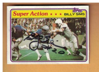 Billy Sims AUTOGRAPHED 1981 TOPPS ROOKIE FOOTBALL CARD SIGNED DETROIT ...