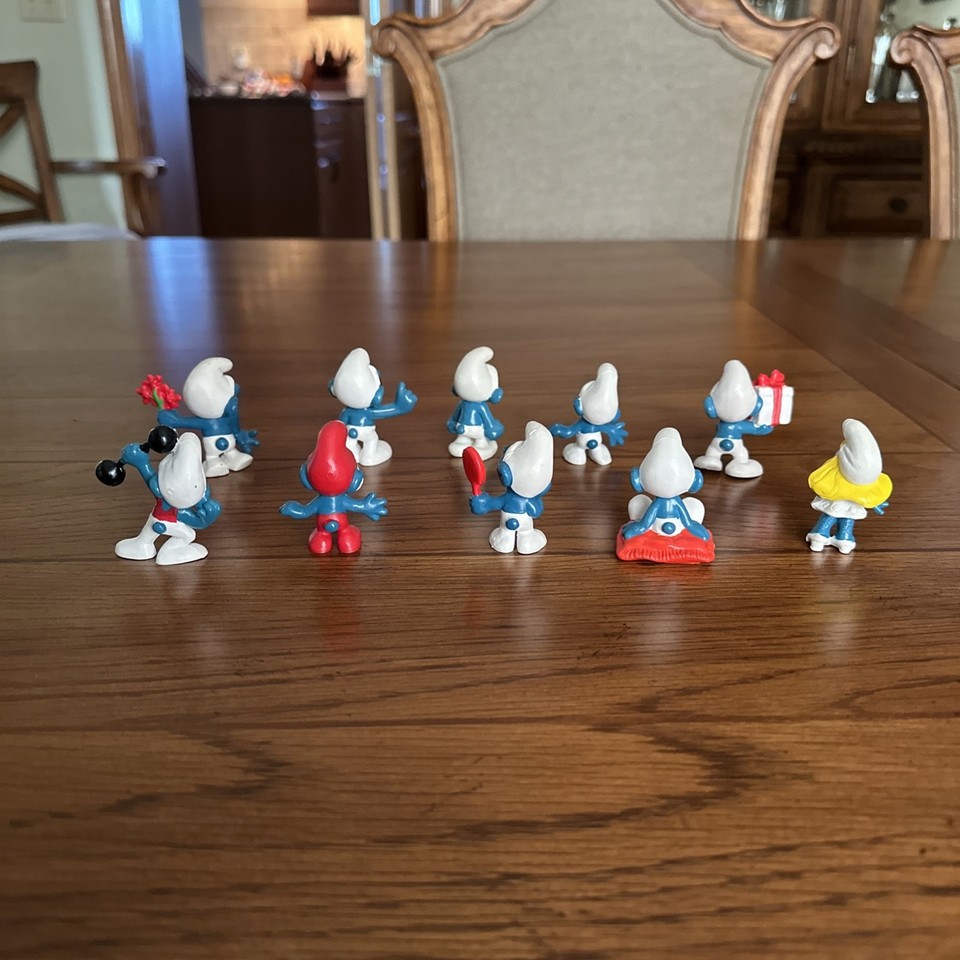 Lot Of 10 VTG 1970s-1980’s Classic Schleich Peyo Smurfs Vanity Brainy ...