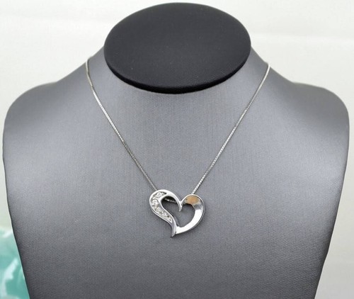 0.20CT Moissanite Ladies Love Heart Pendant 18" Necklace 925 Sterling ...