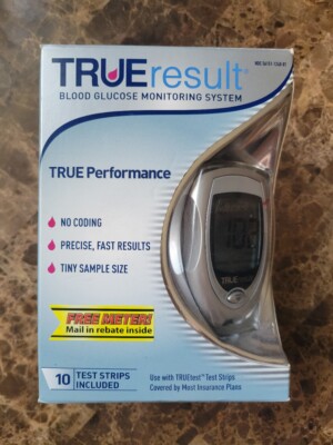 NEW SEALED TrueResult True Result Glucose Meter System With 10 STRIPS ...