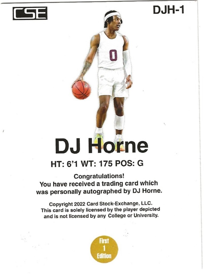 D.J. Horne Signed Trading Card Arizona State Sun Devils - Inscribed ...