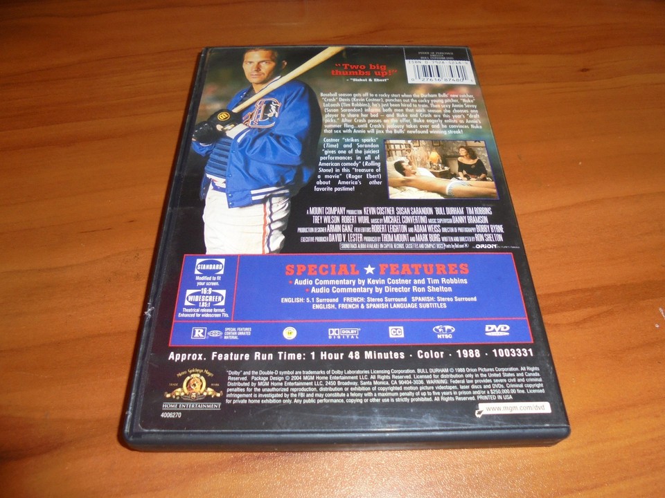 Bull Durham (DVD, 2002 Widescreen/Full Frame) Kevin Costner 27616874801 ...