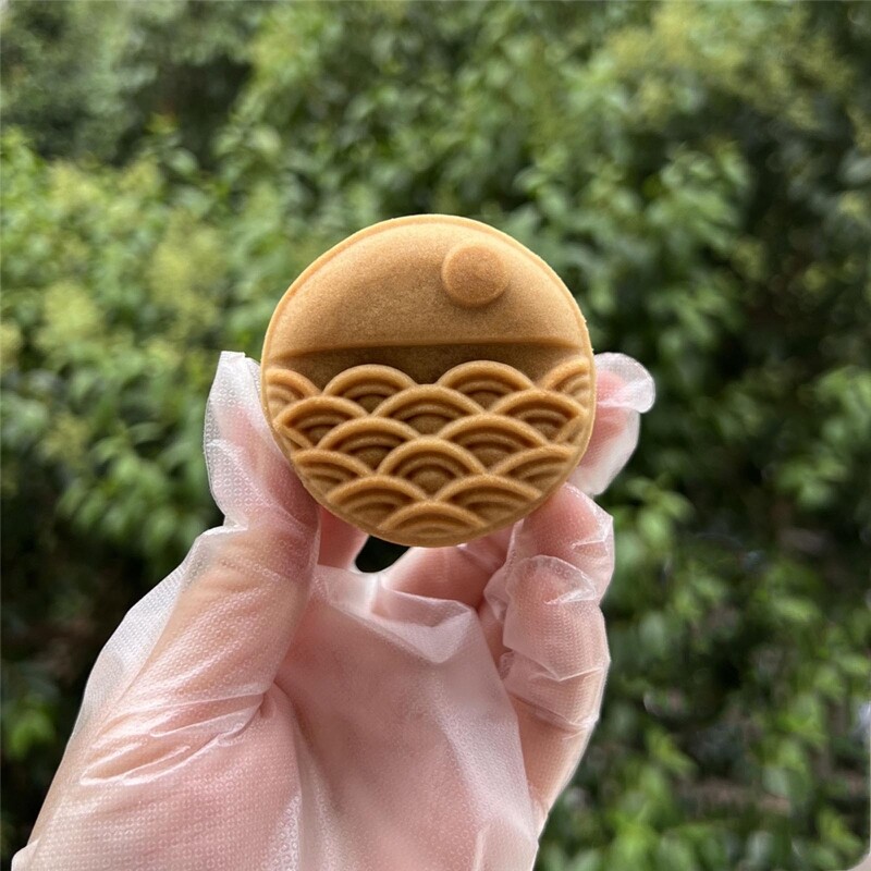 Plastic Material DIY Mooncake Stamp Hand-Pressure Mooncake Moulds Moon ...