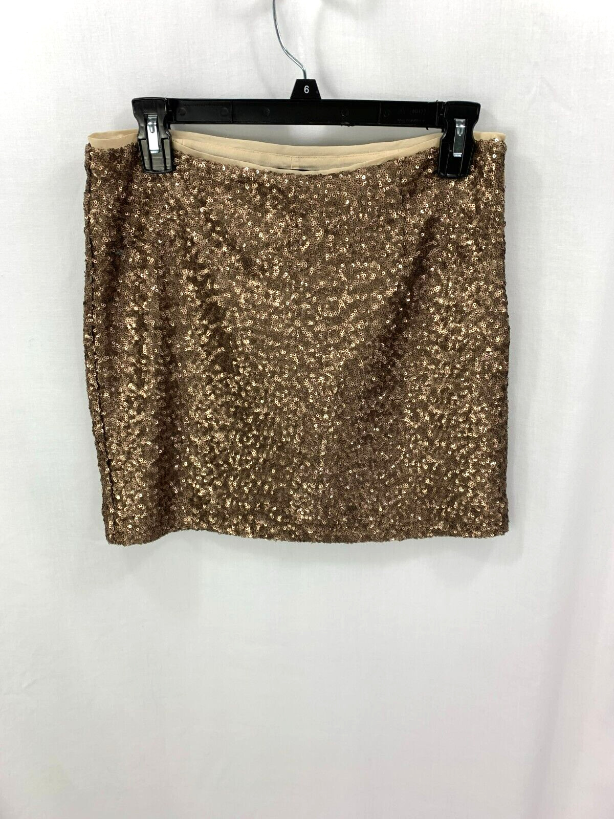 Copper Gold Sequined Gap Mini Pencil Skirt Size 2 Lin… - Gem