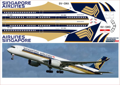 1/144 PAS-DECALS REVELL Decal for Airbus A350 Singapore | eBay