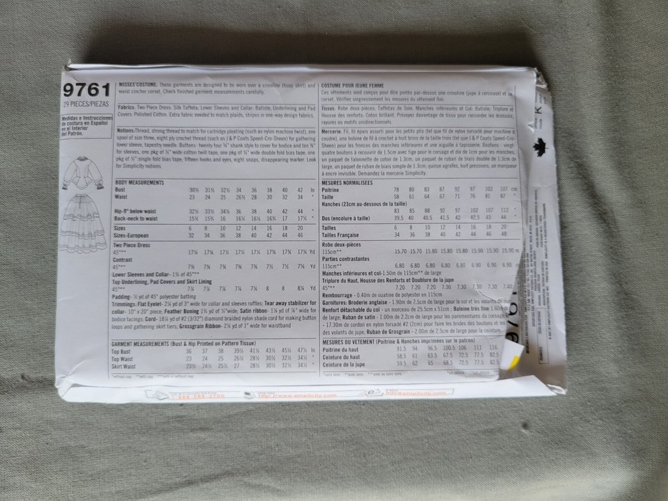 Simplicity Civil War Era Pattern 9764 sizes 6-12 Martha McCain Dress | eBay