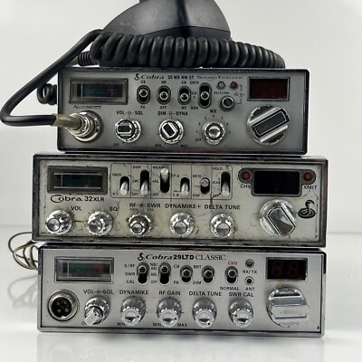 Lot of 3 Cobra LTD CB Radios, Radio 25 WX NW ST, 32 XLR, And 29 LTD ...