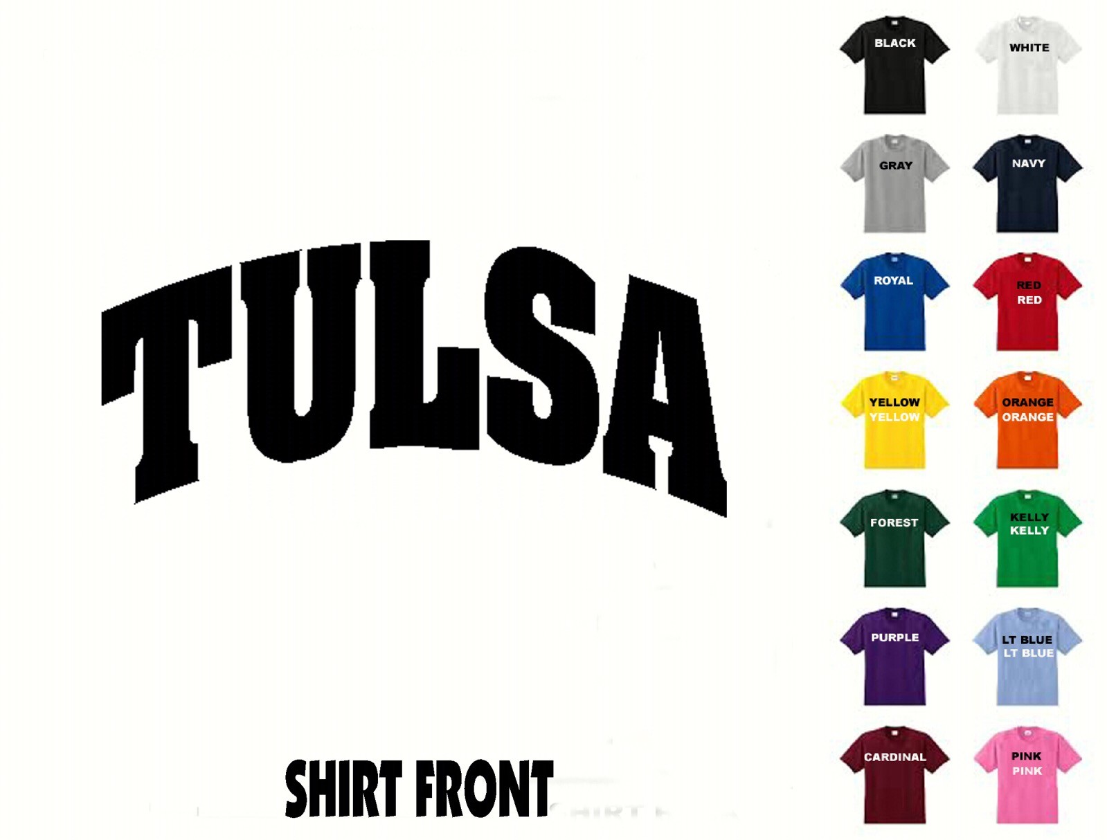City Of Tulsa College Letters T-Shirt #413 - Free Shipping | eBay