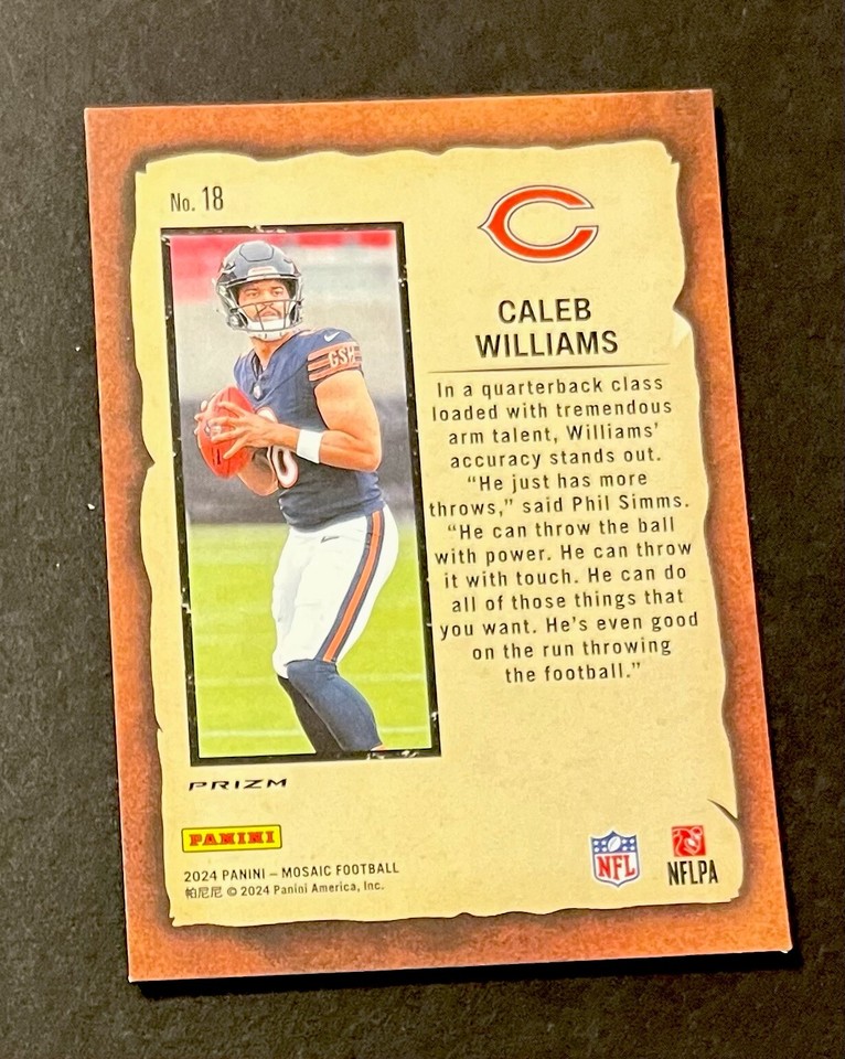 CALEB WILLIAMS Notoriety Green Prizm Mosaic 2024 Rookie RC🔥📈 | eBay