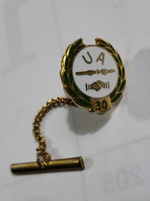 UA United Association Pipefitters Plumbers Union 30 Year Pin W/ Back ...