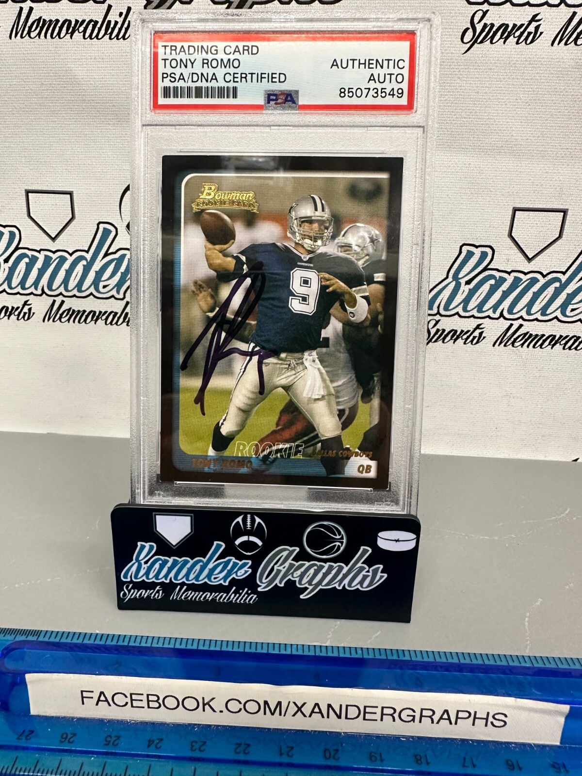 TONY ROMO SIGNED AUTOGRAPHED 2003 BOWMAN RC ROOKIE FOOTBALL CARD PSA ...