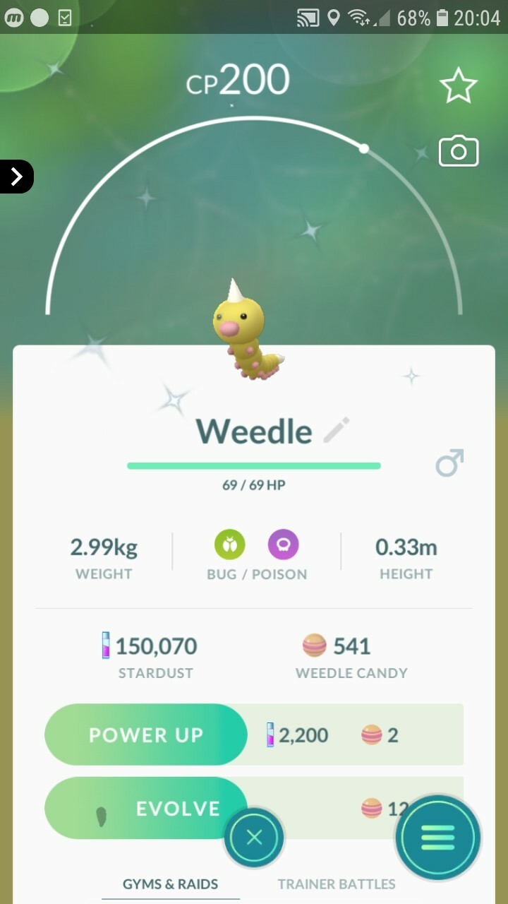 Shiny Weedle Pokemon Trade Go | eBay