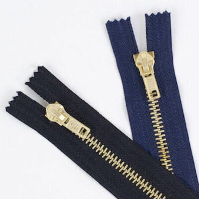 2 pc JEANS DENIM ZIPS METAL TEETH BLUE OR BLACK sizes 3 to 8 inch (2 ...