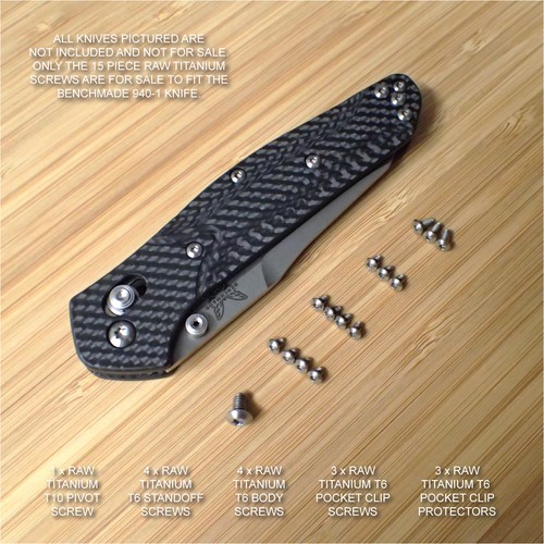 Benchmade 940-2 Osborne Knife 15 PC Custom Natural RAW Titanium Torx ...