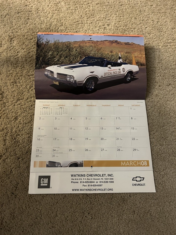 vintage collector calendar (2008 Watkins Chevrolet Muscle Cars) | eBay