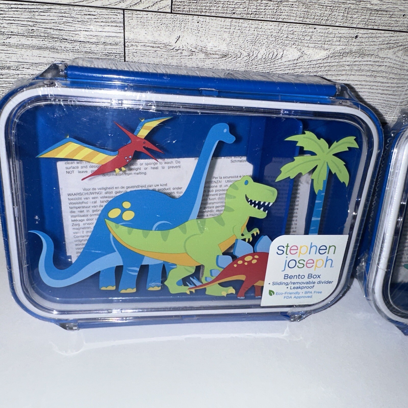 2 Stephen Joseph Kids Bento Box Blue With Dinosaurs & Sharks 2 Boxes | eBay