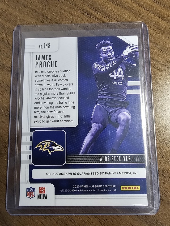 2020 Absolute James Proche RC Auto #/149 Ravens SMU | eBay