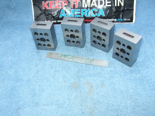 1"-2"-3" BLOCKS USA (4)TAPPED HOLES TOOLMAKER MACHINIST PRECISE GRIND ...