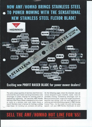 Lawn Equipment Brochure - AMF Homko - Riding Mower Tiller Edge - 1965 ...