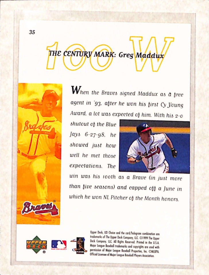 2005 Upper Deck Cover Glory #35 Greg Maddux NM | eBay