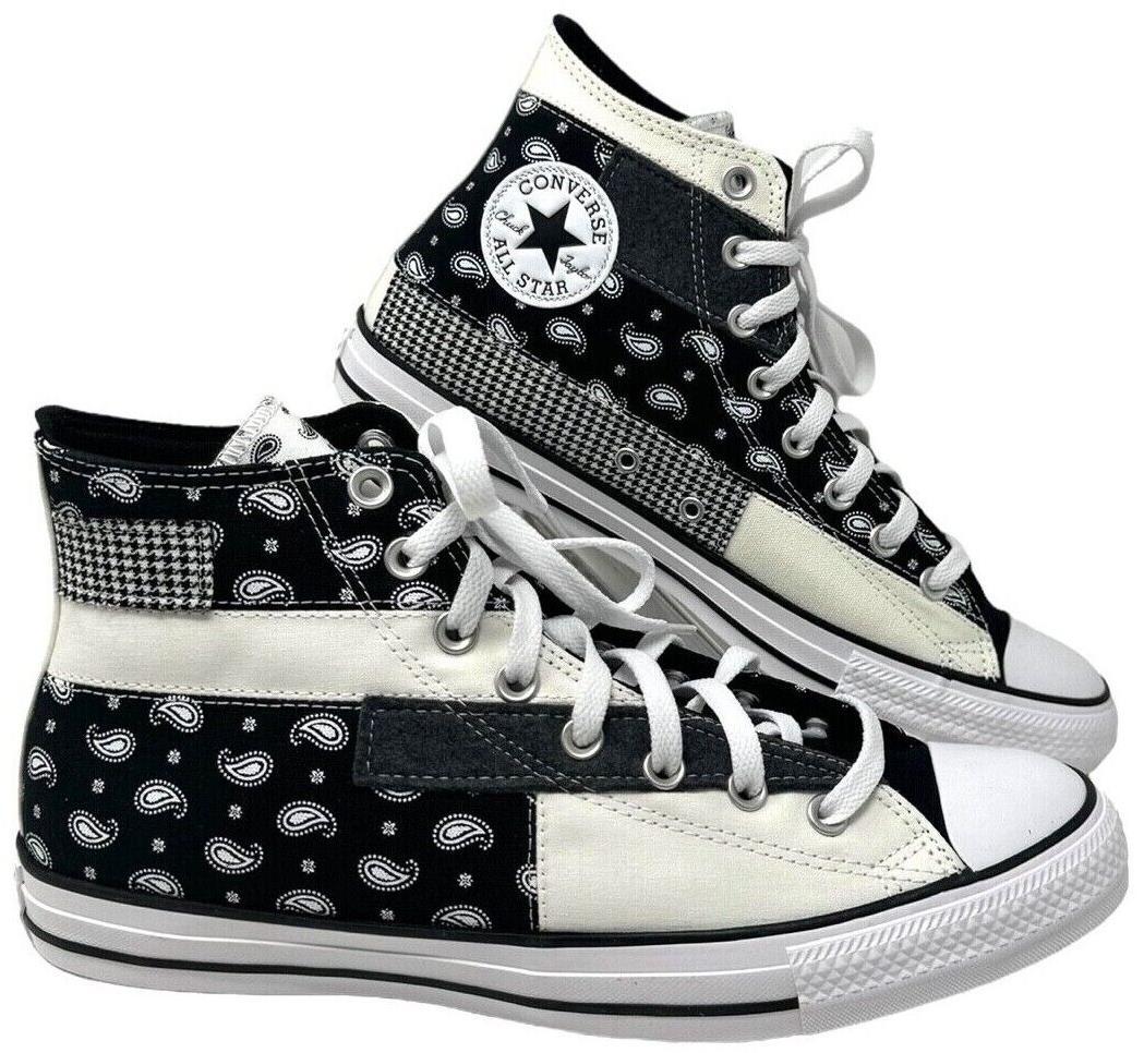 Size 12 - Converse Chuck Taylor All Star High Hacked Patterns - Black ...