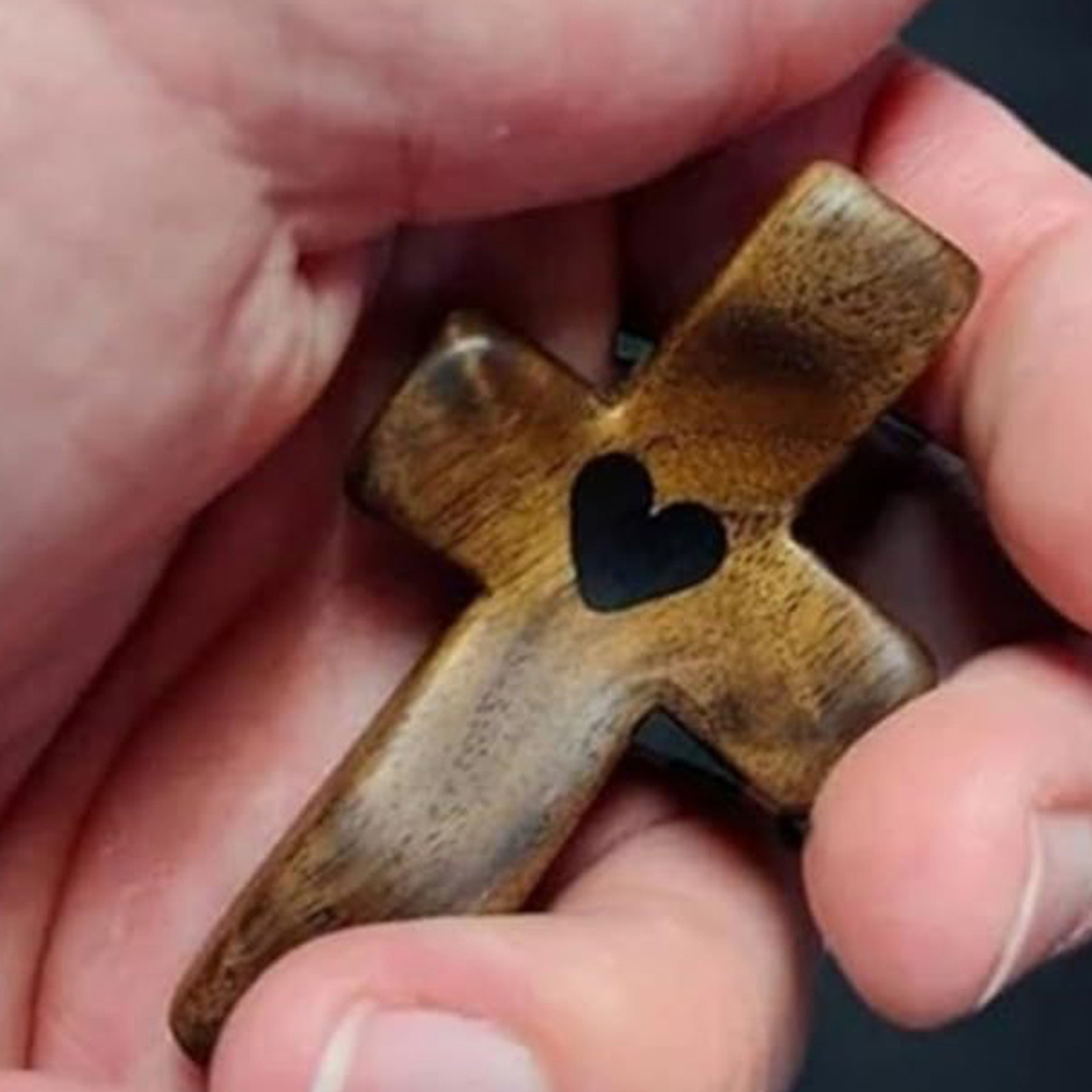 Handheld Portable Wooden Cross Pocket Stress Relief Companion ...