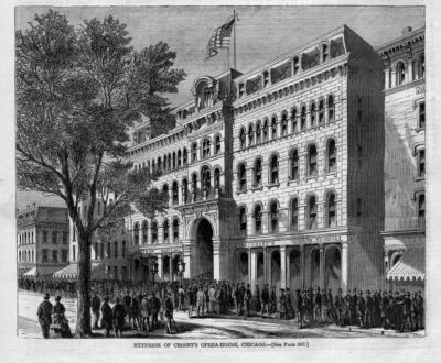 CHICAGO HISTORY CROSBY'S OPERA HOUSE 1866 ARCHITECTURE ANTIQUE ...