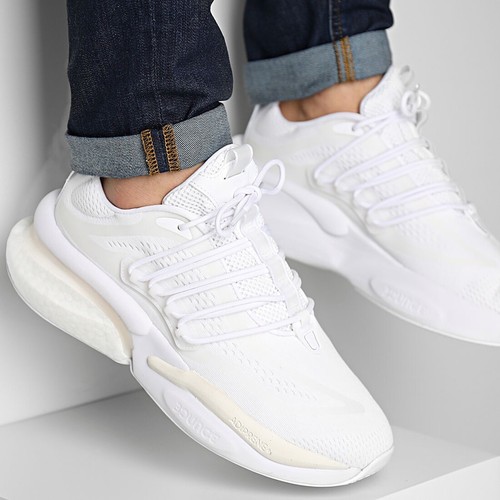 Adidas Alpha Boost Men's Sneakers Running Shoe White Athletic Trainers ...